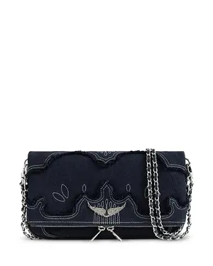 Zadig&Voltaire Rock Denim Clutch - Silent