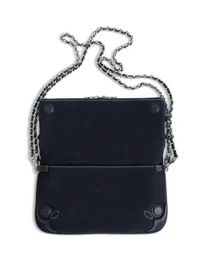 Zadig&Voltaire Rock Denim Clutch With Chain Strap