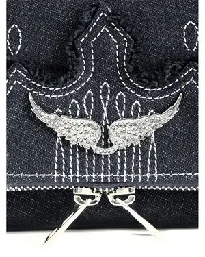 Zadig&Voltaire Rock Denim Clutch With Chain Strap