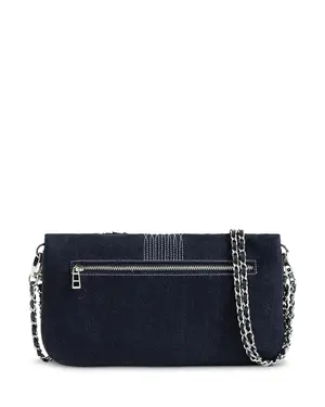 Zadig&Voltaire Rock Denim Clutch With Chain Strap