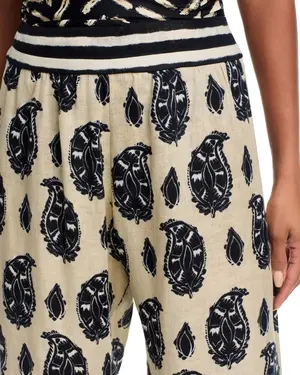Johanna Ortiz Printed Linen Wide-leg Pants