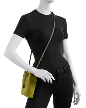 Strathberry Osette Midi Suede Pouch Bucket Bag