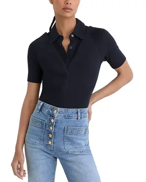 REISS Shona Collared Knit Top