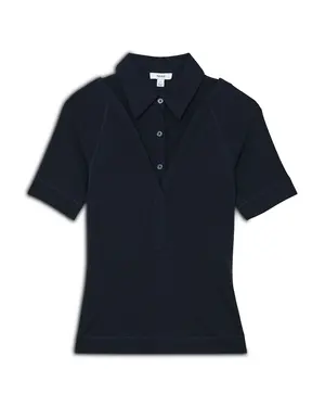 REISS Shona Collared Knit Top
