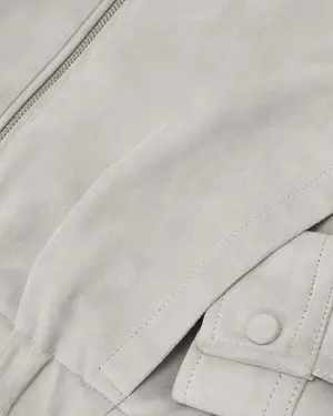 REISS Lottie Suede Bomber Jacket