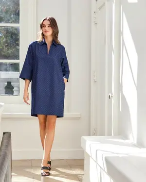 Karen Kane Collared Cuffed Sleeve Dress