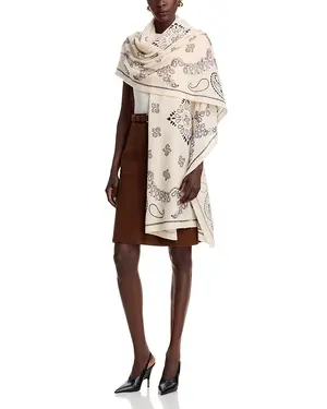 Bloomingdale'S 100% Cashmere Bandana Travel Wrap Exclusive - Ecru