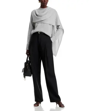 Bloomingdale'S Sweater With Integrated Scarf - Light Grey