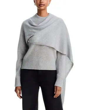 Bloomingdale'S Sweater With Integrated Scarf - Light Grey