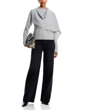 Bloomingdale'S Sweater With Integrated Scarf - Light Grey