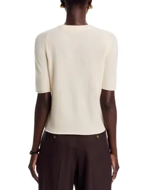 Bloomingdale'S Short Sleeve Crewneck Sweater Exclusive - Ecru
