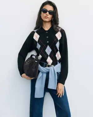 Bloomingdale'S Argyle Polo Sweater
