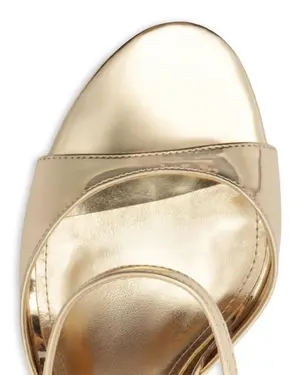 Schutz Lyra Patent Slip On Sandals - Platinum