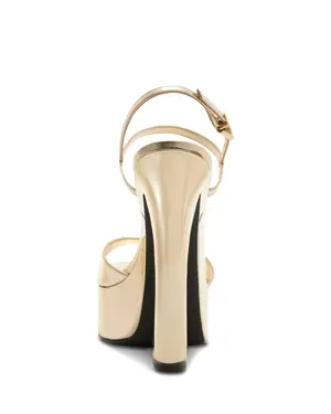Schutz Arlene Patent Platform Sandals - Platinum