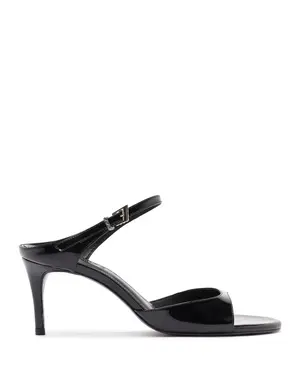 Schutz Lyra Patent Leather Stiletto Sandals - Black