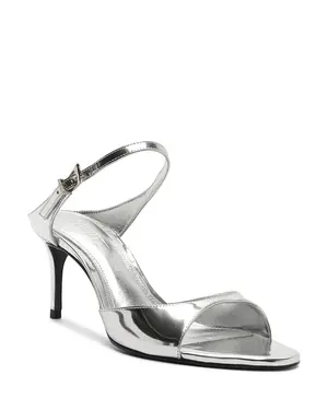 Schutz Lyra Patent Slip On Sandals - Silver