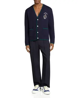Casablanca Embroidered Logo Cardigan