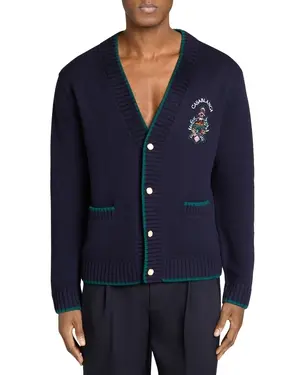 Casablanca Embroidered Logo Cardigan