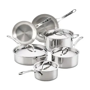 ANOLON Everlast Tri Ply 10 Piece Cookware Set - Silver
