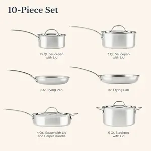 ANOLON Everlast Tri Ply 10 Piece Cookware Set