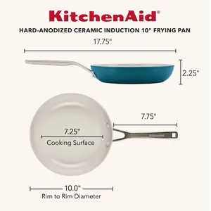 KITCHENAID 2 Piece Hard Anodized Ceramic Induction Skillet Set - Blue