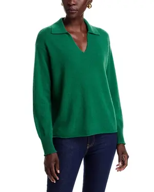 Bloomingdale'S Split Collar Polo Cashmere Sweater, Exclusive - Ivy