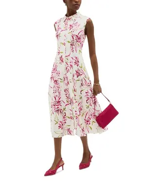 HOBBS LONDON Della Floral Midi Dress