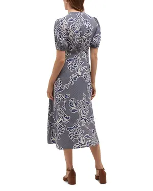 HOBBS LONDON Sidonie Floral Midi Dress - Blue Cream