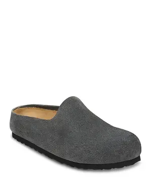 BIRKENSTOCK Amsterdam Wrapped Suede Clogs - Charcoal