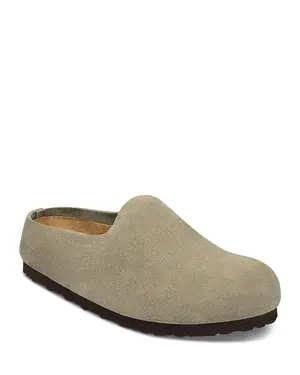 BIRKENSTOCK Amsterdam Wrapped Suede Clogs - Taupe