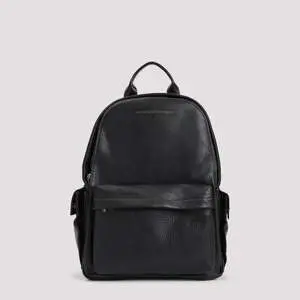 Brunello Cucinelli Grained Leather Backpack - Black