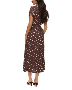 Vero Moda Polka Dot V-neck Dolman Sleeve Midi Dress