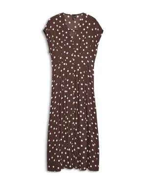 Vero Moda Polka Dot V-neck Dolman Sleeve Midi Dress