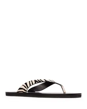 BLACK SUEDE STUDIO Calf Hair Flip Flops