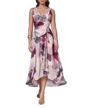Donna Karan New York Chiffon High-low Dress - Sangria Multi