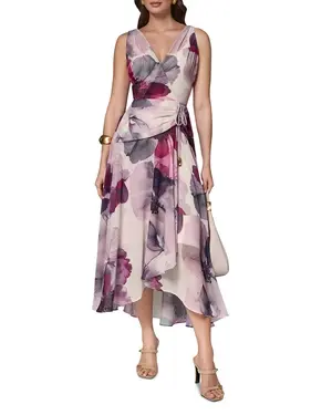 Donna Karan New York Chiffon High-low Dress - Sangria Multi