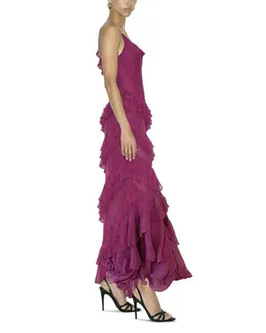 Ronny Kobo Deon Ruffle Trim Dress