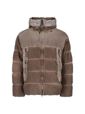 C.P. COMPANY Hooded Puffer Jacket - Brown