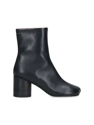MAISON MARGIELA Leather Ankle Boots With Contrast Rubber Sole