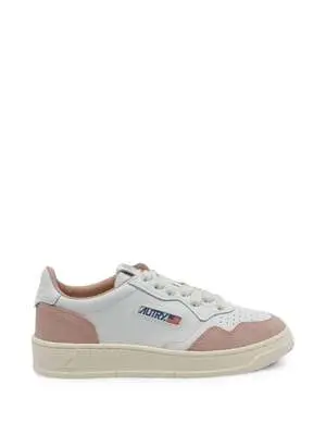AUTRY Leather, Suede & Nylon Lace-up Sneakers With Micro-perforated Toe - Bianco