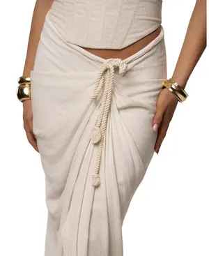 JLUXLABEL Noelia Linen Maxi Skirt With Rope Detail