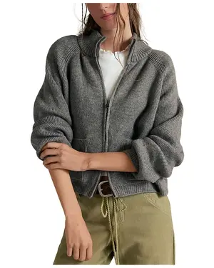 Free People Wtf On It Half Zip Collared Sweater
