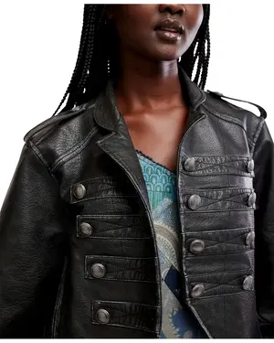 Free People Ryland Faux Leather Band Jacket
