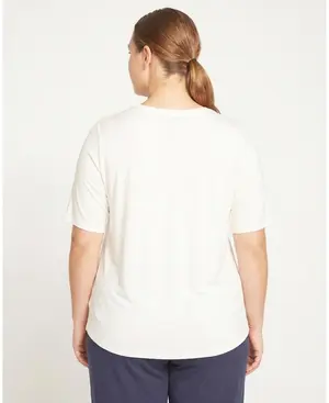 Universal Standard Lily Liquid Jersey V-neck Stovepipe Tee - White