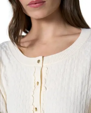 LIVERPOOL Textured Ruffled Cardigan