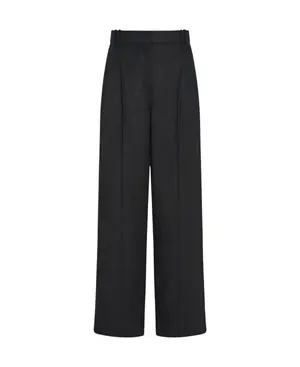 Another Tomorrow Linen Pleated Trouser