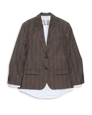 Acne Studios Mixed Media Blazer - Brown/black