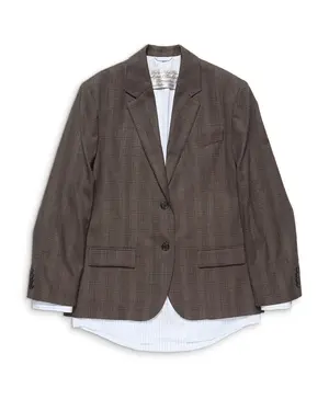 Acne Studios Mixed Media Single-breasted Blazer