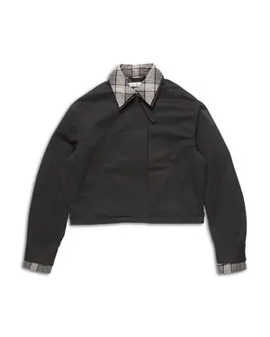 Acne Studios Check Trim Cotton Jacket - Black
