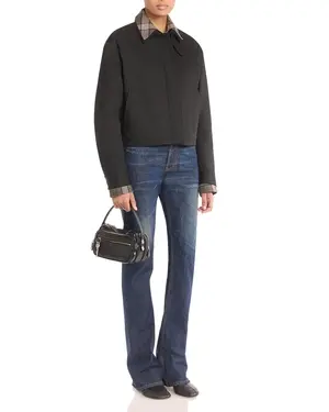 Acne Studios Check Trim Cotton Jacket - Black